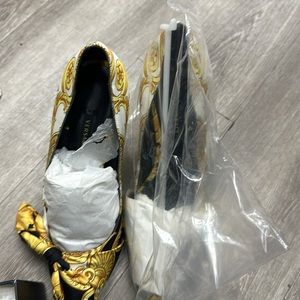 Versace Collection | Shoes | Versace Gold And White Classic Heels ...